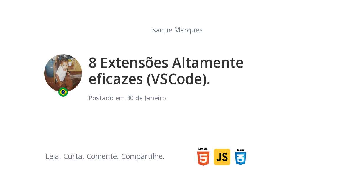 8 Extensões Altamente eficazes (VSCode).