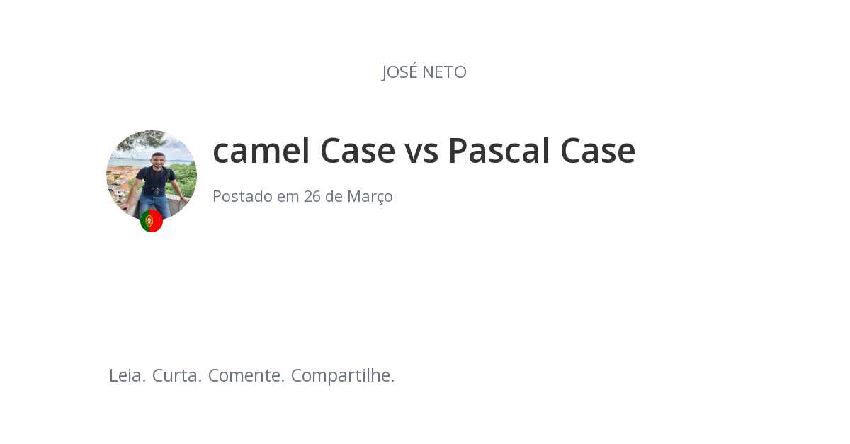 Camelcase Pascalcase
