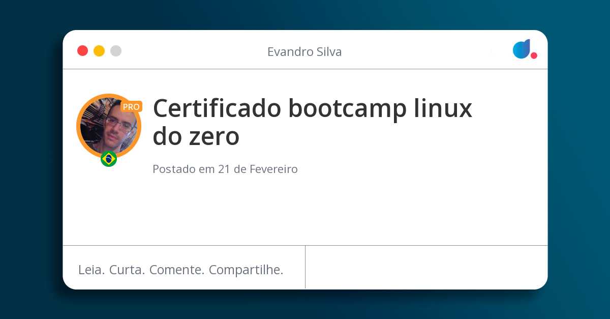 Certificado bootcamp linux do zero