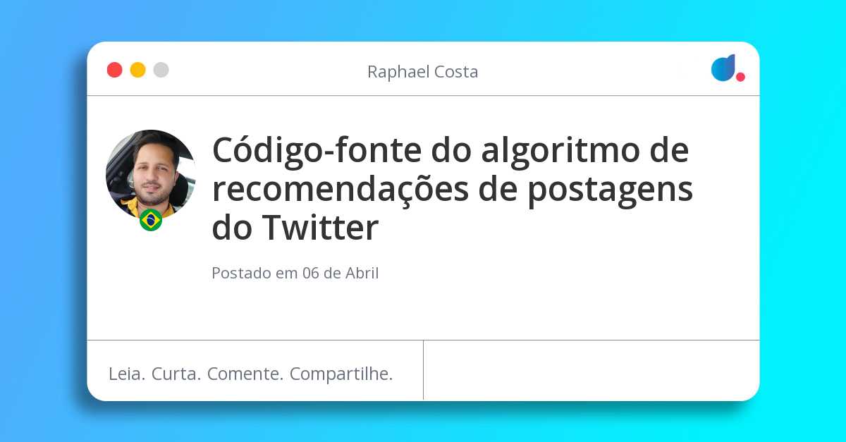 FOI LIBERADO O CÓDIGO-FONTE DO TWITTER - de algoritmo de recomendações ...