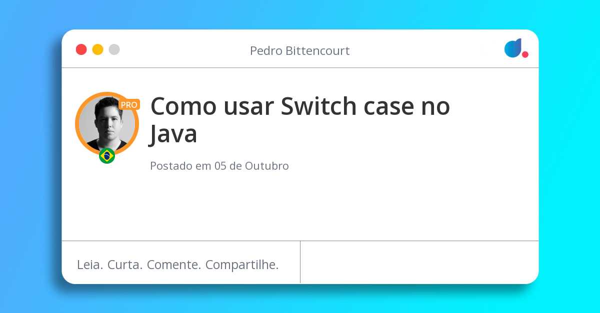 Como usar Switch case no Java