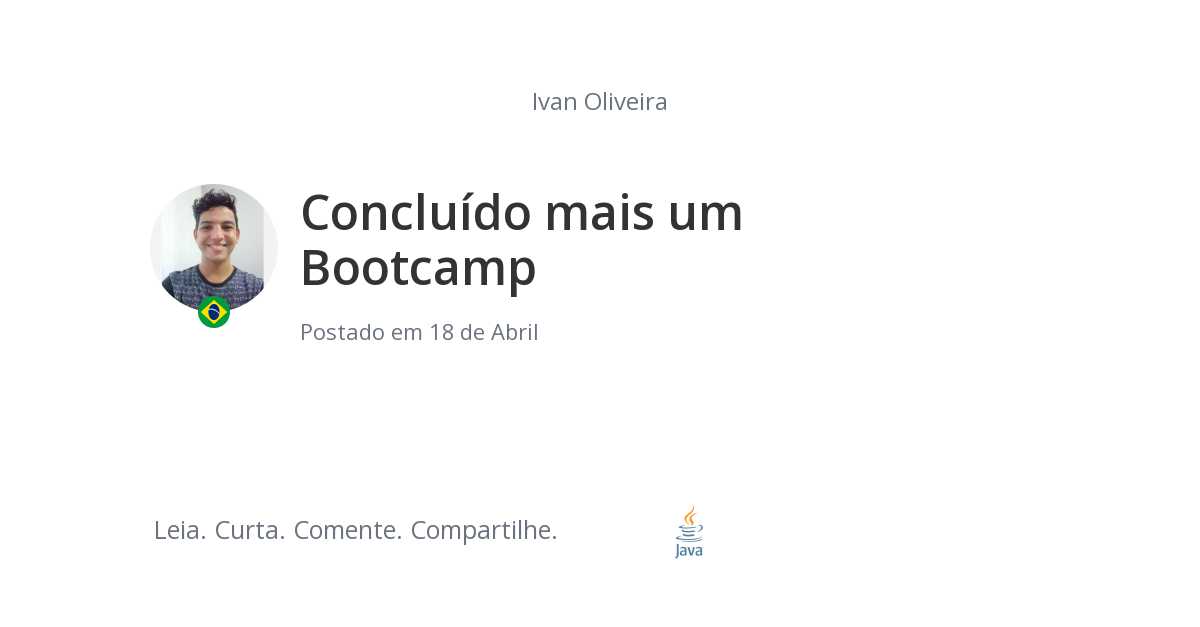 Concluído mais um Bootcamp