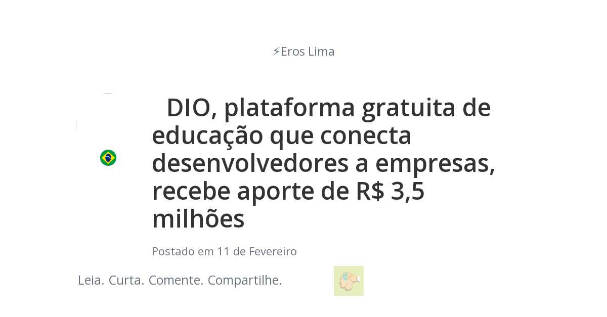 🥂DIO, plataforma gratuita de educação que conecta desenvolvedores a ...
