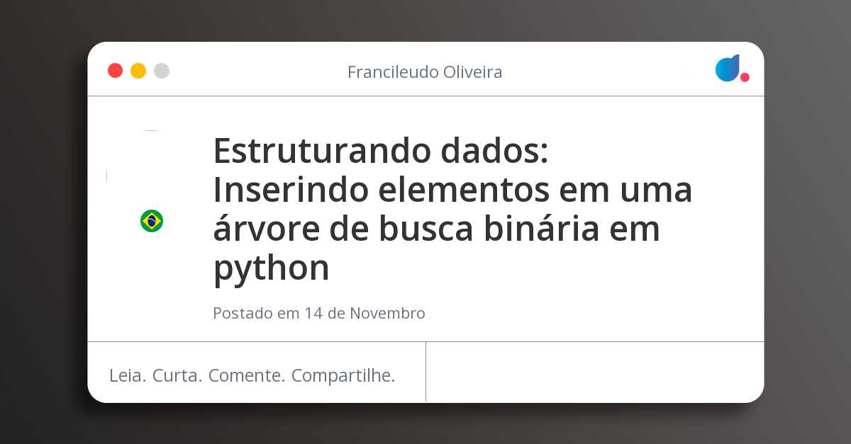 Estruturando dados: Inserindo elementos em uma árvore de busca binária em python