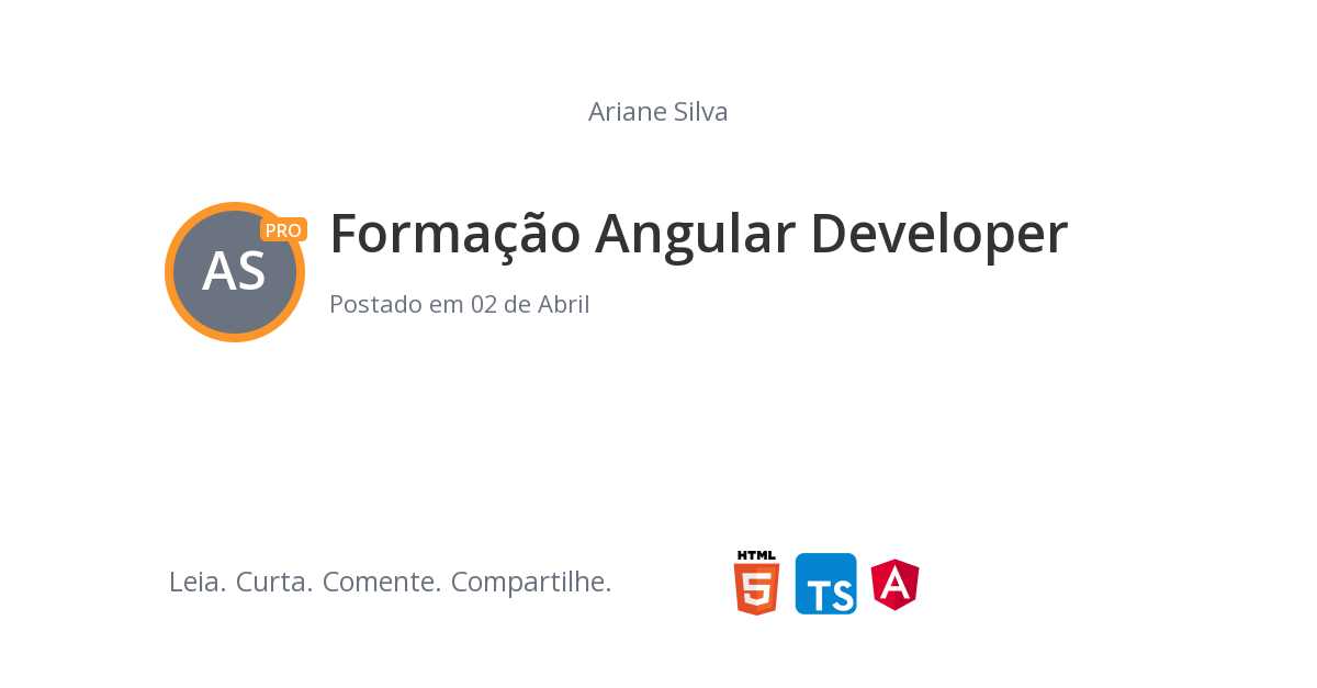 Formação Angular Developer