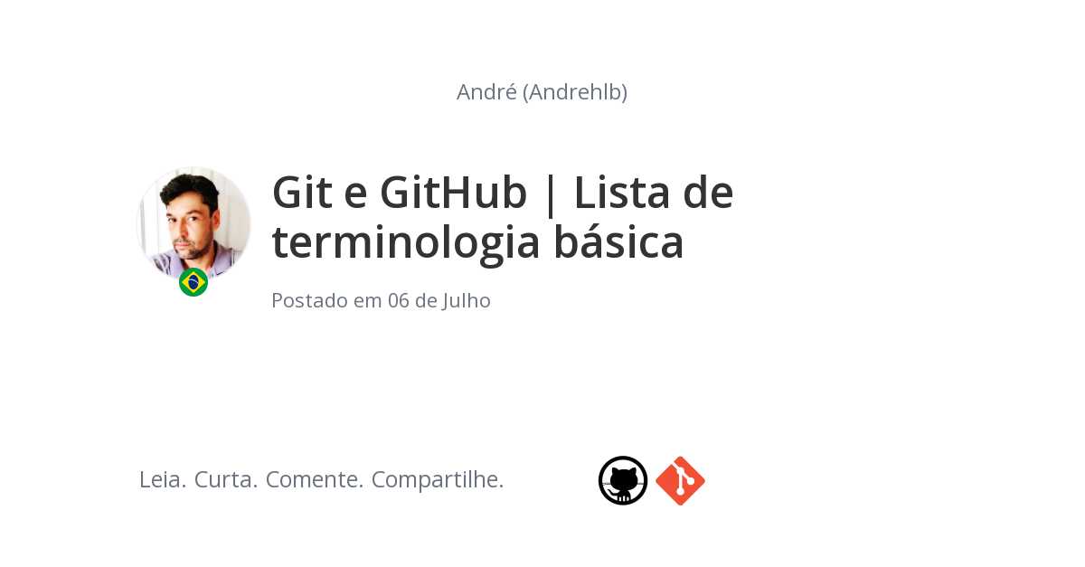 Git e GitHub | Lista de terminologia básica