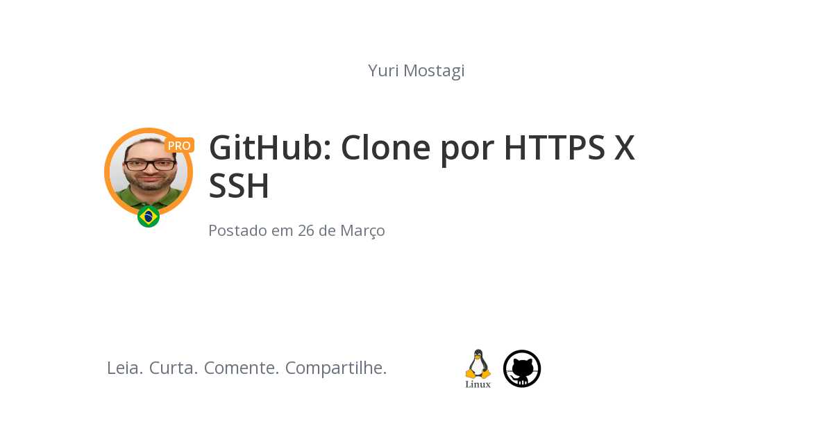 GitHub: Clone por HTTPS X SSH