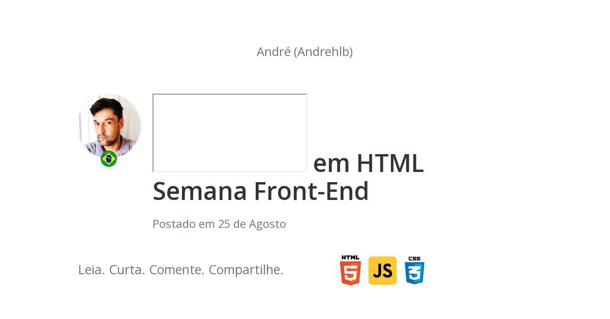 em HTML Semana Front-End