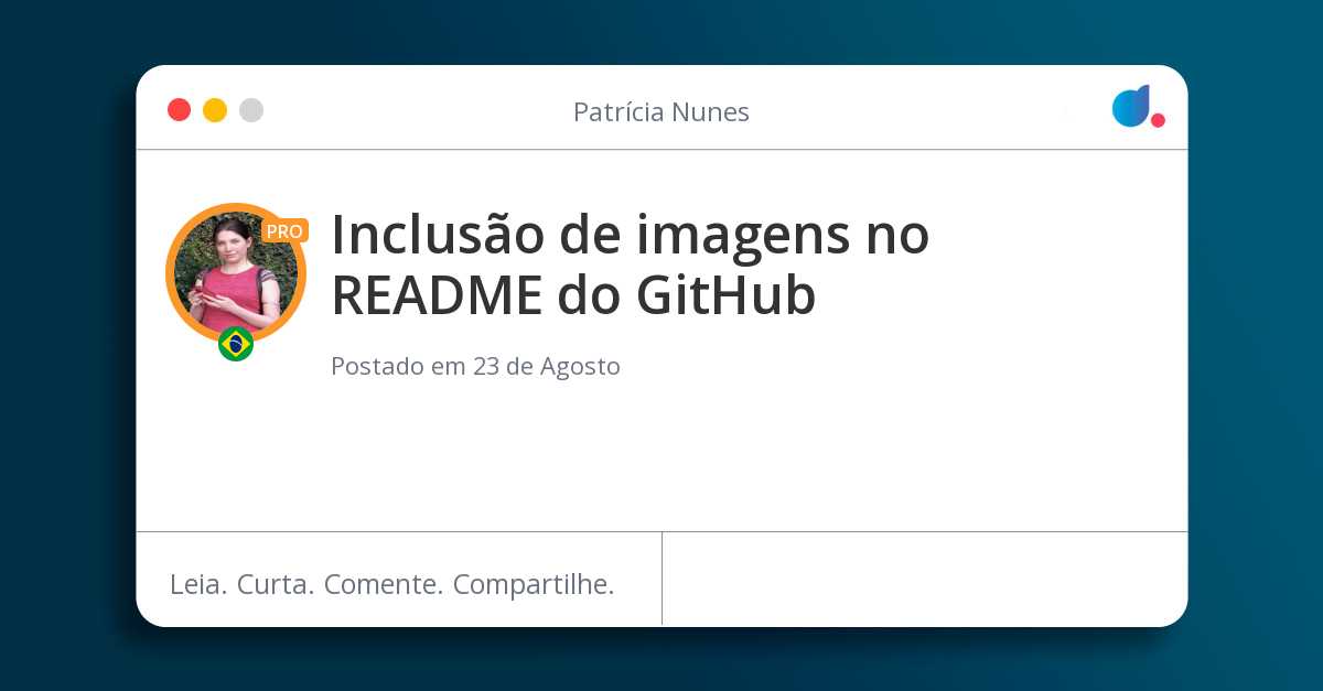 Inclusão de imagens no README do GitHub