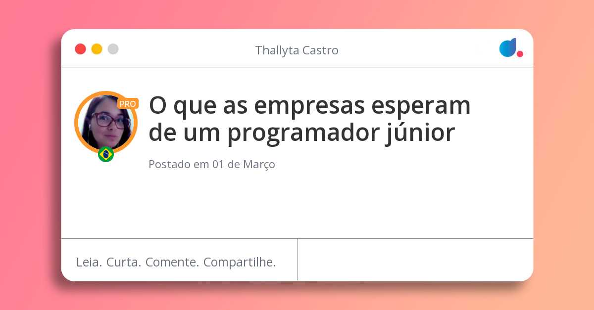 O que as empresas esperam de um programador júnior