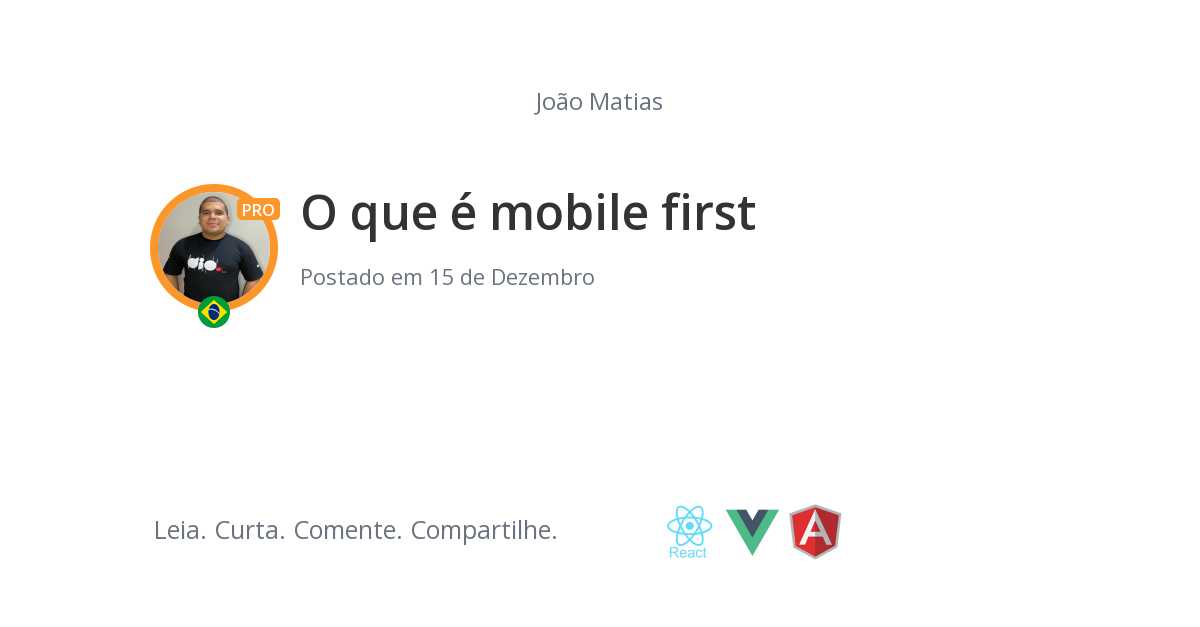 O que é mobile first