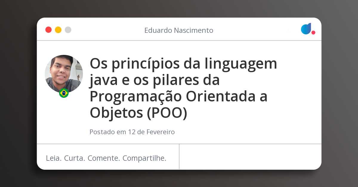 Os princípios da linguagem java e os pilares da Programação Orientada a ...