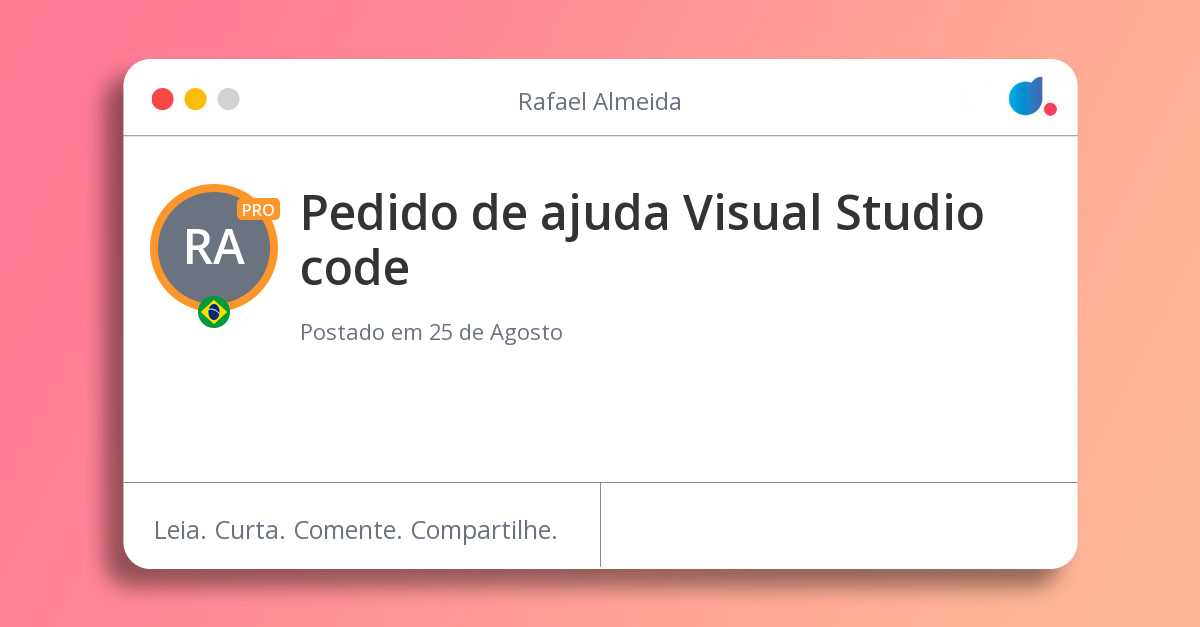 Pedido de ajuda Visual Studio code