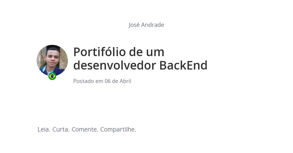 Portifólio de um desenvolvedor BackEnd