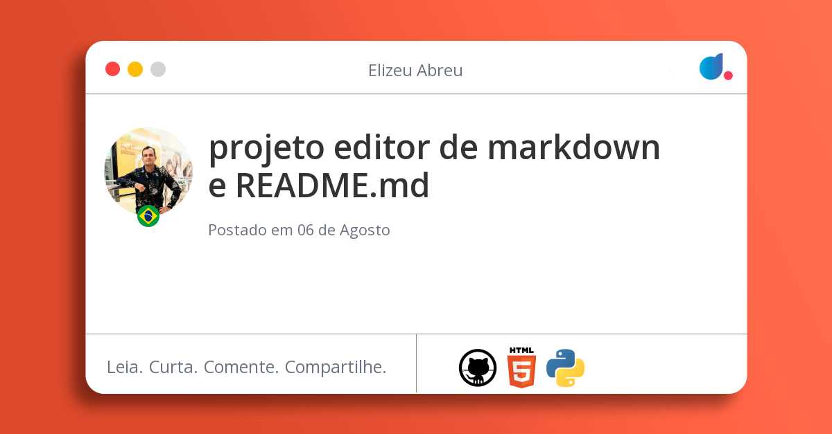 projeto editor de markdown e README.md projeto editor de markdown e README.md