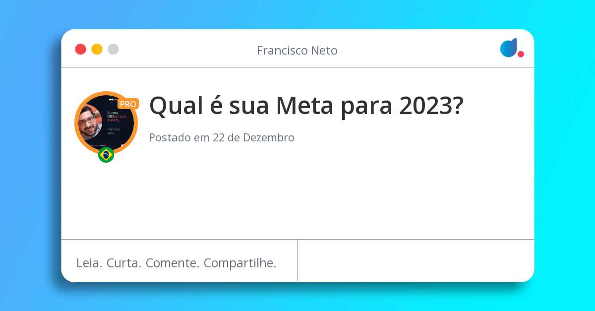 Qual é sua Meta para 2023?