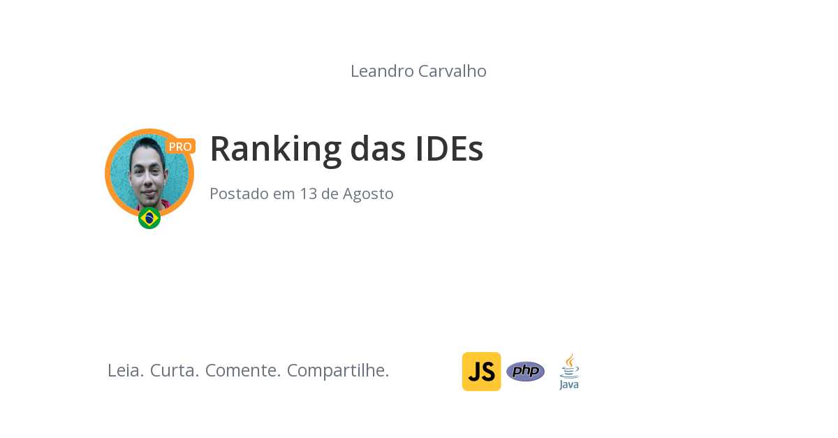 Ranking das IDEs