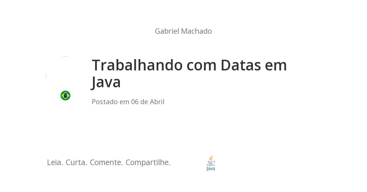 Trabalhando com Datas em Java
