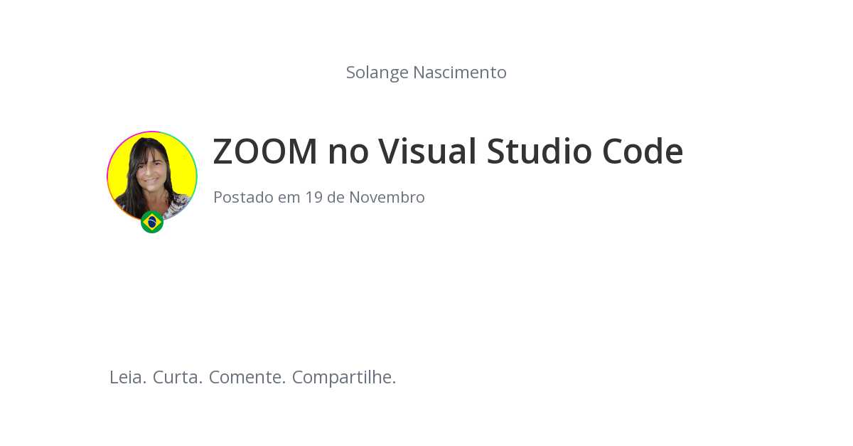 ZOOM no Visual Studio Code